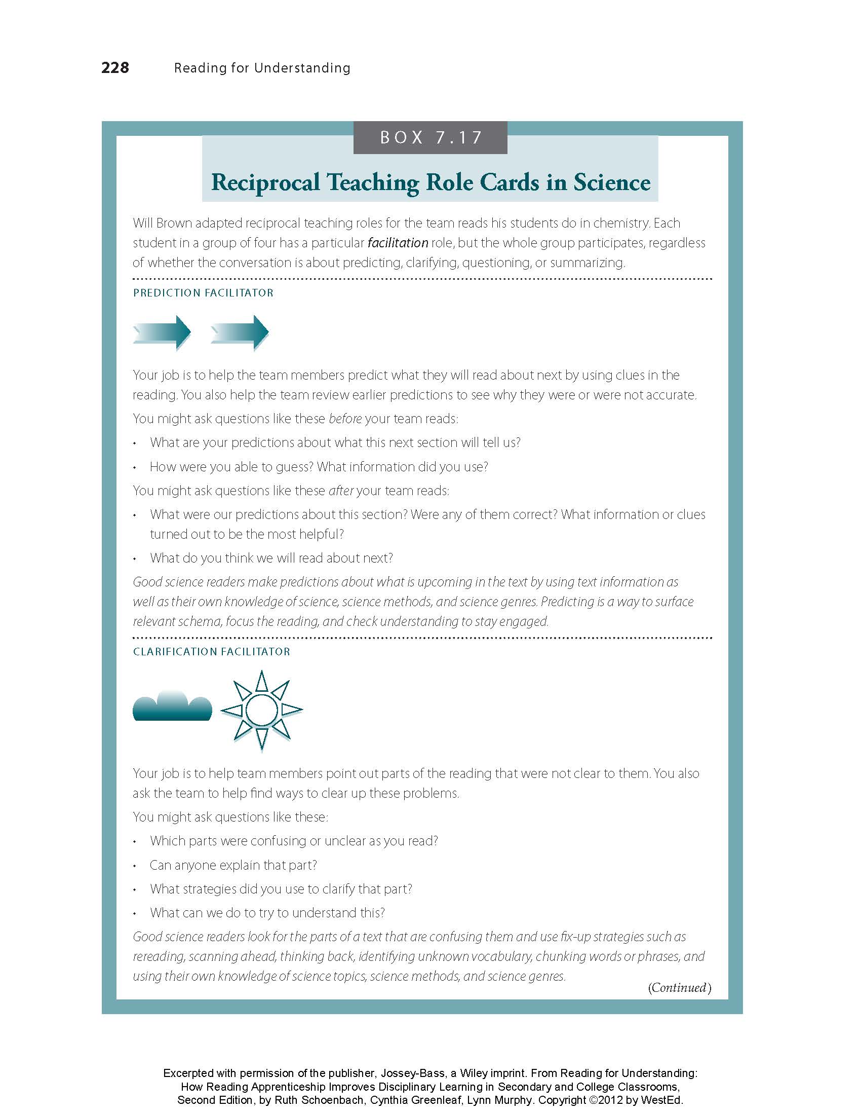 Reciprocal Teaching Role Cards in Science - Disciplinary Literacy